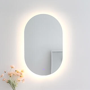 POOM | 3색 LED조명거울 타원거울 터치형