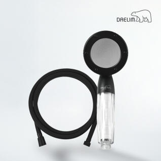 POOM | 버블 미스트 필터 샤워기 블랙 + 샤워줄 2M 블랙 SET