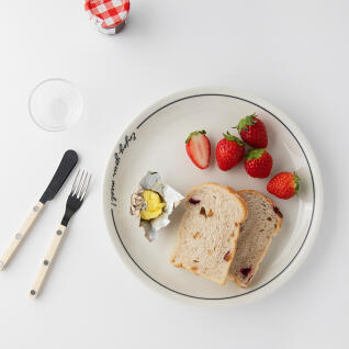 POOM | 일본산 레터링 원형접시 대 1p