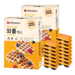 POOM | 큐원 와플믹스500g x2개 + 오뚜기 메이플시럽11g x15개