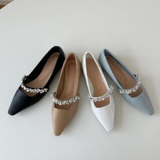 POOM | 여성 30대 40대 블링큐빅 단화 구두