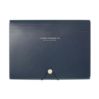 POOM | 12포켓 고무줄 도큐먼트 파일 네이비 (05001554)