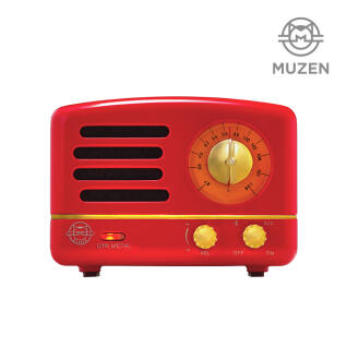 POOM | 뮤젠 OTR 메탈 FM라디오 블루투스 스피커(로즈 레드)