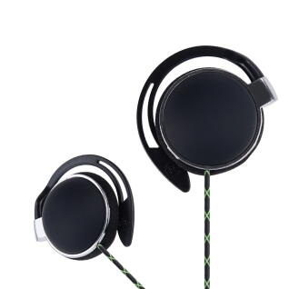 POOM | 귀걸이형 유선 이어폰 (블랙) 3.5mm Stereo