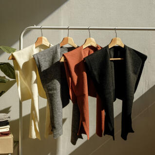 POOM | 페이크 가디건 숄 머플러 4color