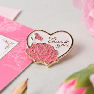 POOM | 24K순금도금 땡큐하트카네이션브로치 & 카드