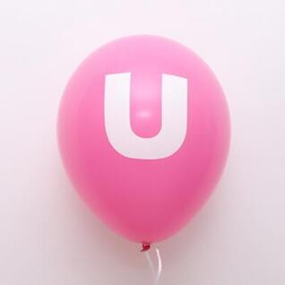 POOM | 30cm 알파벳 인쇄 풍선 U (50개)