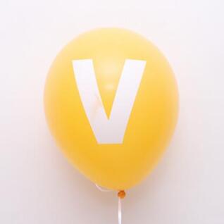 POOM | 30cm 알파벳 인쇄 풍선 V (50개)