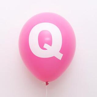 POOM | 30cm 알파벳 인쇄 풍선 Q (50개)
