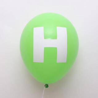 POOM | 30cm 알파벳 인쇄 풍선 H (50개)