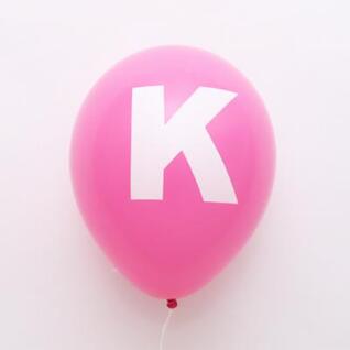 POOM | 30cm 알파벳 인쇄 풍선 K (50개)