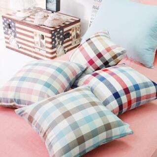 POOM | 선염 파스텔체크 쿠션 - 4color