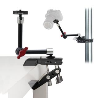 POOM | KM-591 유니버셜 슈퍼클램프 + KM-292G 매직암 SET (카메라 액션캠 조명 1인방송 등)