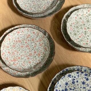 POOM | 일본 도자기 아리타 스위트 원형 접시 소5p 중4p 홈세트