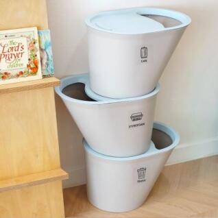 POOM | 에코빈 재활용 분리수거함 3P (투명재활용스티커증정)