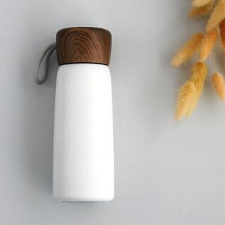 POOM | 우드 진공 스텐 텀블러 400ml(화이트)