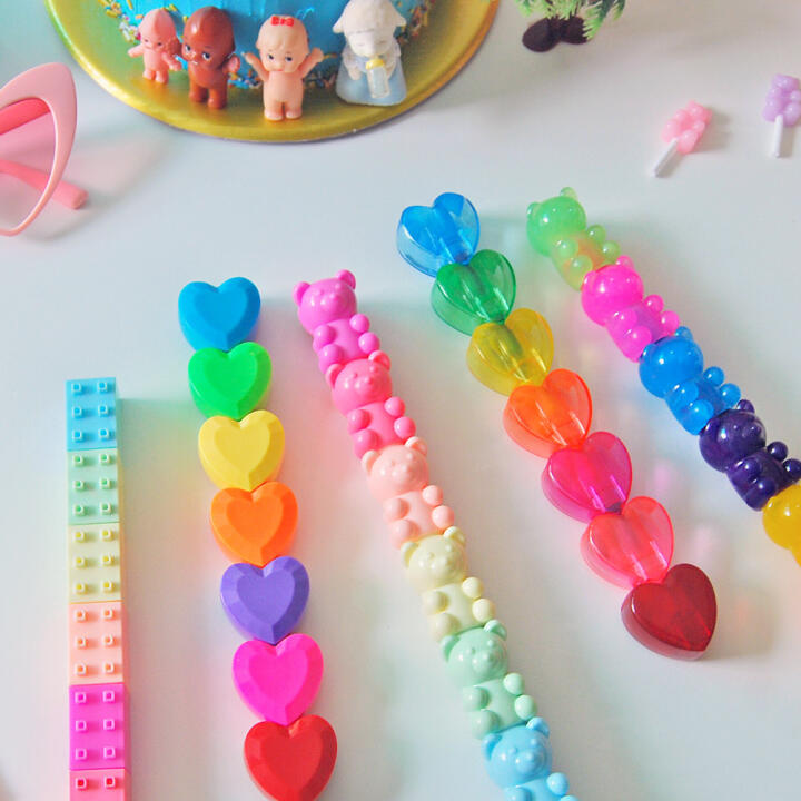 POOM | 곰돌이 하트 블럭 줄줄이 형광펜