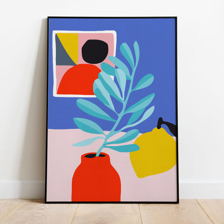 Poom 명화그리기 레몬과 꽃병 캔버스페인팅 Diy 유화그림