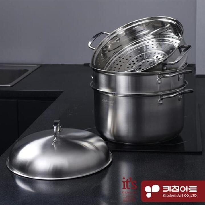 POOM | 키친아트 올가 인덕션겸용 3단 찜솥 스팀냄비 32cm