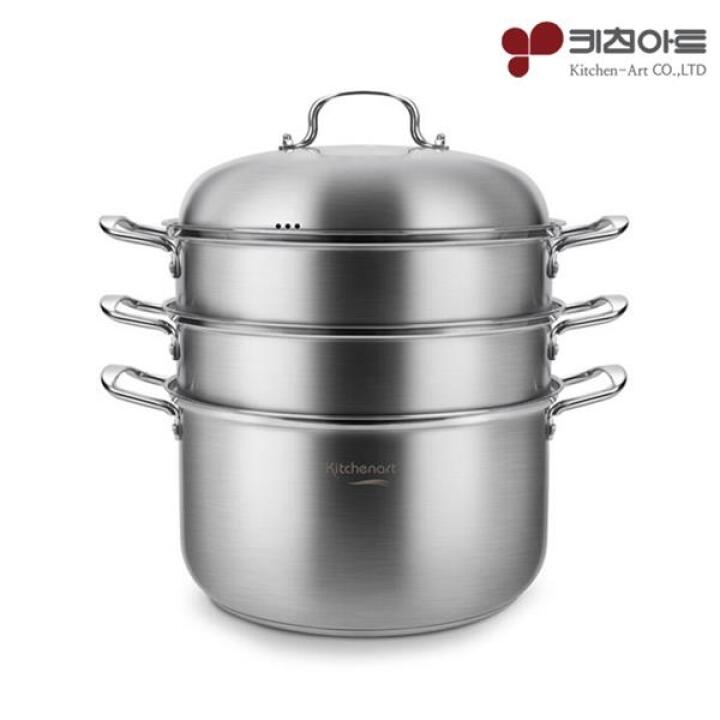 POOM | 키친아트 올가 인덕션겸용 3단 찜솥 스팀냄비 32cm