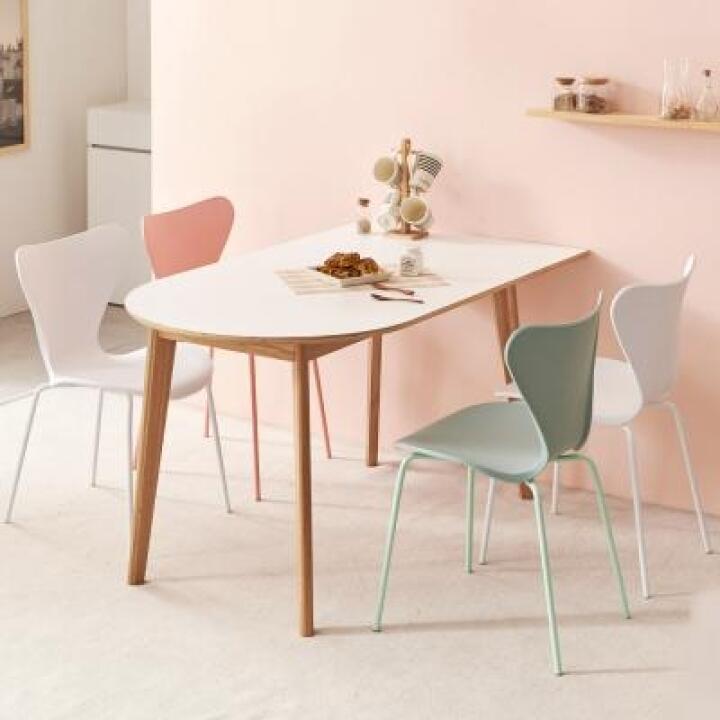 POOM | TB9851 필웰 오페라화이트 반원 4인용 식탁 1400 x 800