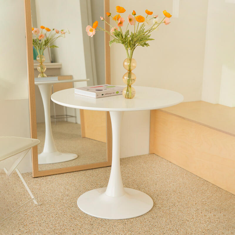POOM | 가구느낌 우주테이블 900원형 카페 화이트 식탁