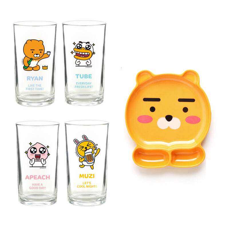 POOM | 카카오프렌즈 소맥잔 2P + 안주접시