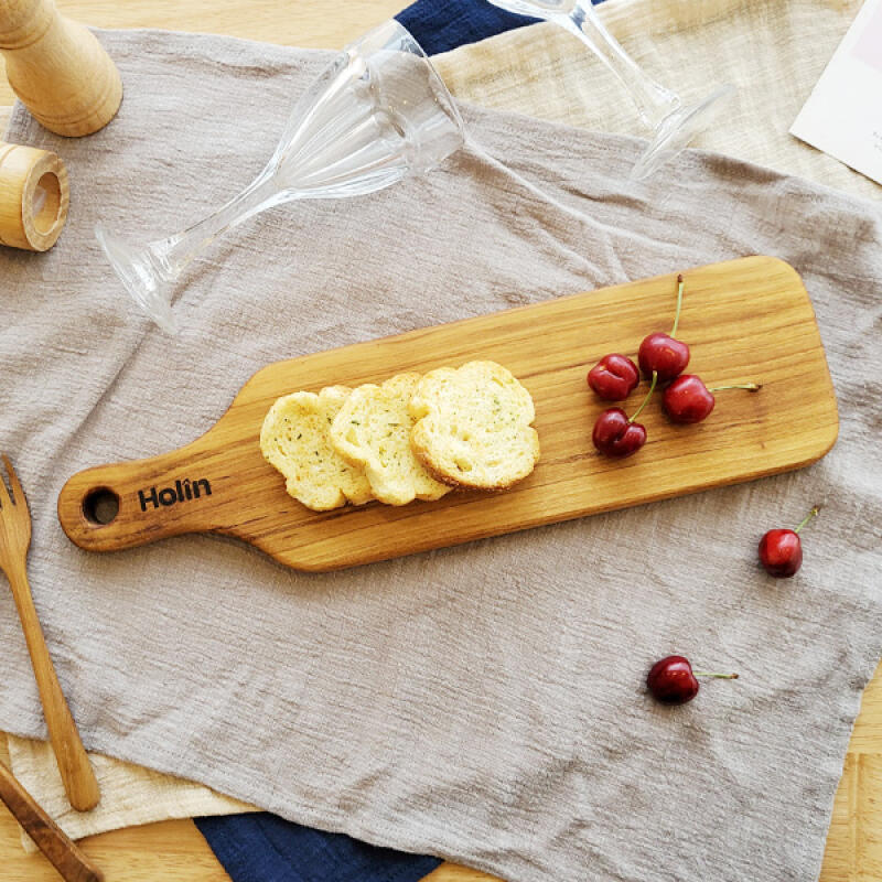 POOM | Holin 티크 통원목 도마 핸들 롱스퀘어