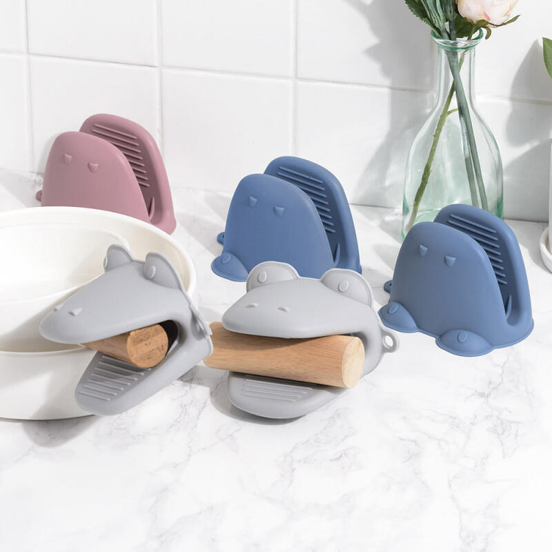 POOM | 국산 실리콘 냄비 손잡이 2p 세트 파스텔 악어 내열