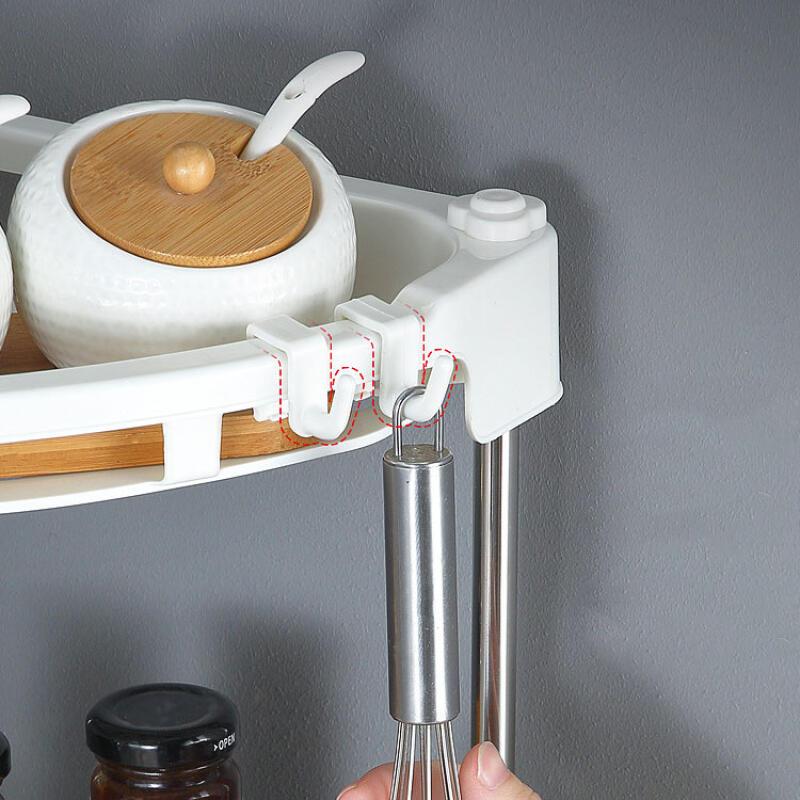 POOM | 주방 코너 3단 양념통 정리 씽크 싱크 대 선반 수납장