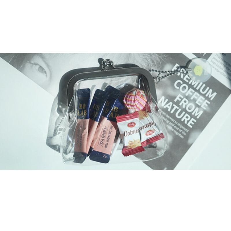 POOM | PVC 투명 똑딱이 카드 동전 지갑 파우치