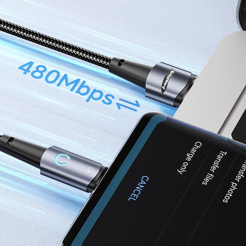 POOM | 애니포트 문라이트 USB A to C 66W 고속충전케이블 1.2M