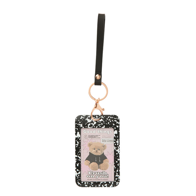POOM | 포토카드 스트랩키링 후드베어 블랙 (28002743)