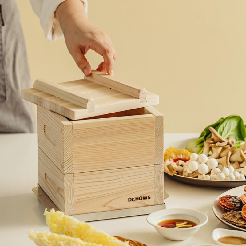 POOM | 자담 편백나무 미니 찜기 2단 18cm