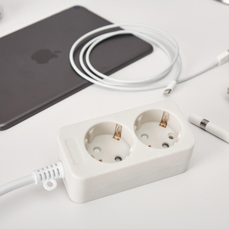 POOM | 화이트 멀티탭 멀티콘센트 전선 2구 (10A) 1.5M 3M 5M 10M