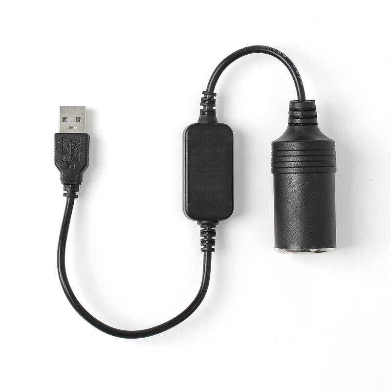 POOM | USB전원 시거잭 승압 케이블 5V to 12V (33cm)