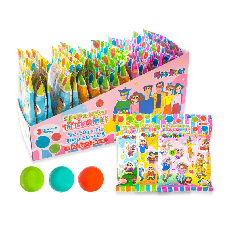 POOM | 짱구굿즈 간식 젤리 편의점과자 판박이15개 1박스(box)
