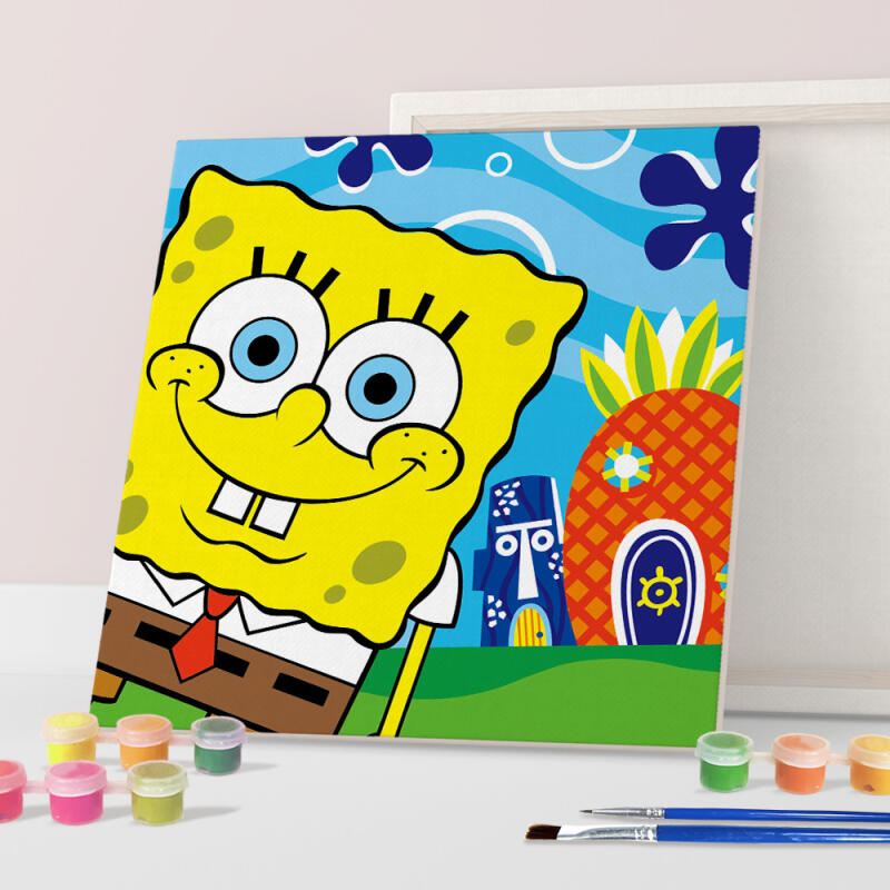 POOM | DIY캔버스형 스폰지밥 그림그리기 25x25cm 비키니시티