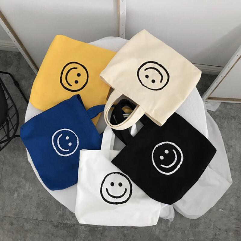 POOM | 스마일 미니 캔버스 에코백 토트백 가방 DD-11888
