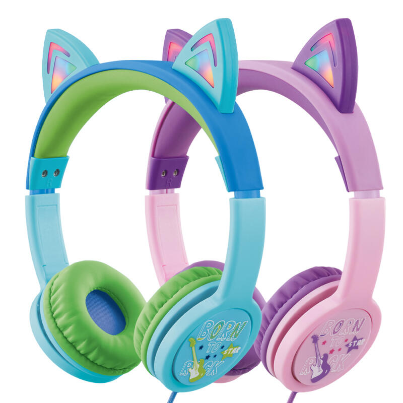 POOM | 엑토 캣츠 LED 조명 청력보호 어린이 헤드폰 BKS-80
