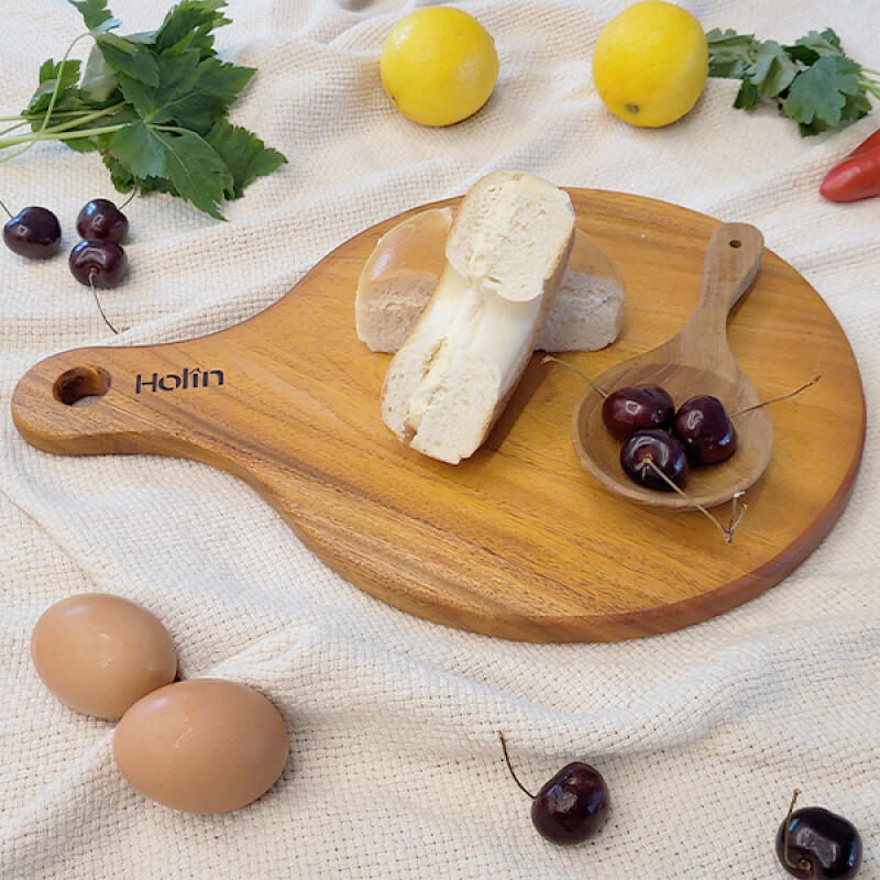 POOM | Holin 마호가니 원목 도마 핸들라운드