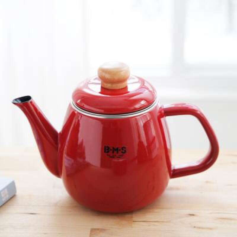 POOM | [후지호로] 법랑 티포트 1.2L / BM-1.2TS.R/W (레드/화이트)