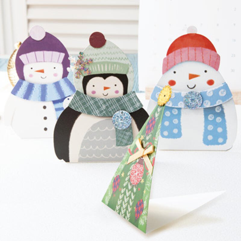 POOM | 크리스마스 모양 미니카드 세트 12종 set (FS512)