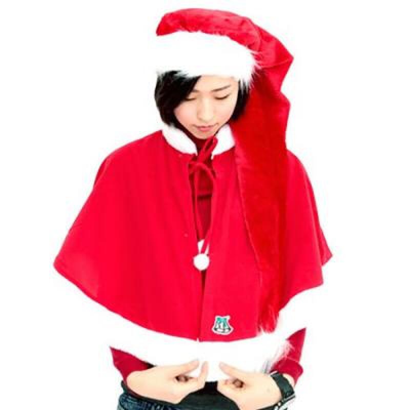 POOM | 성인 고급형 산타망토 SET (산타 망토 + 산타 모자)