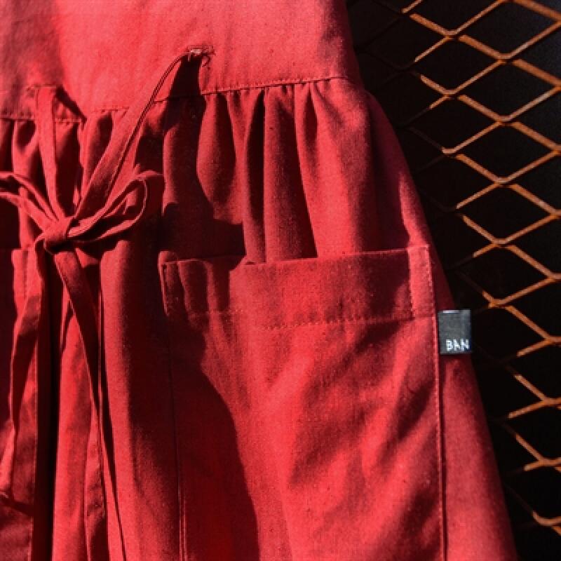 POOM | 프릴 앞치마 red