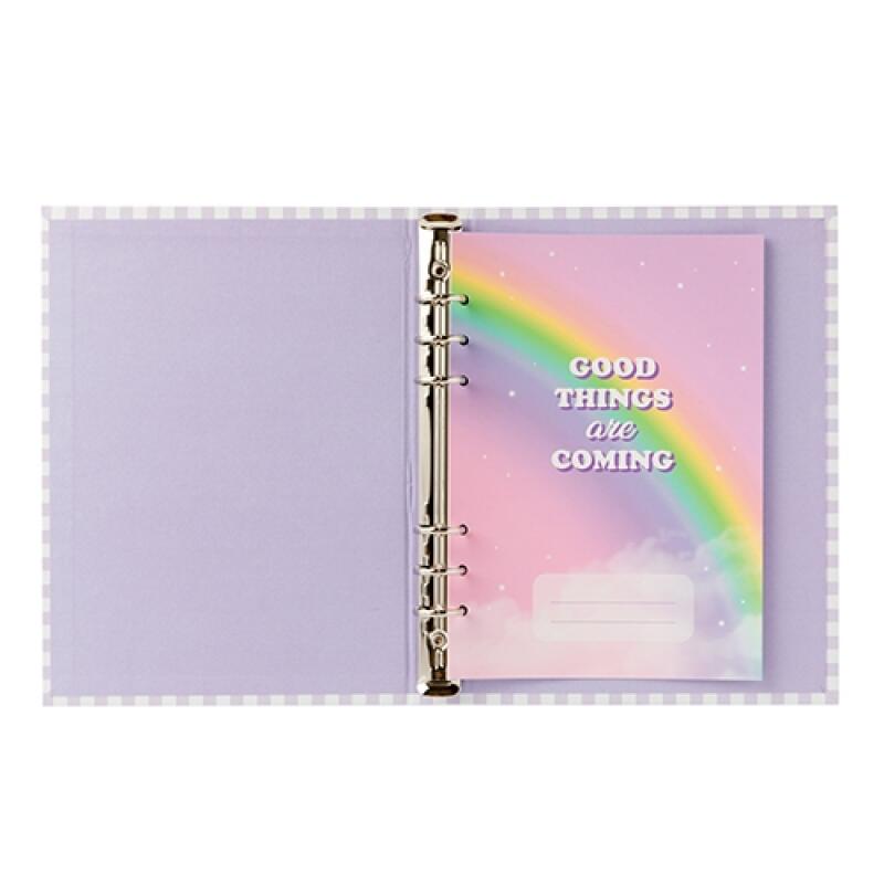 POOM | 다이어리 퍼플그리드 6공 하드커버 A5 (04010277)