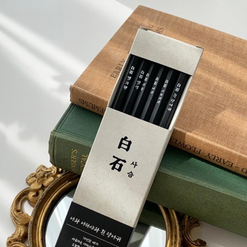 POOM | 백석 사슴 컬렉션 블랙 연필 6p세트+백석 사슴 노트 3권 세트