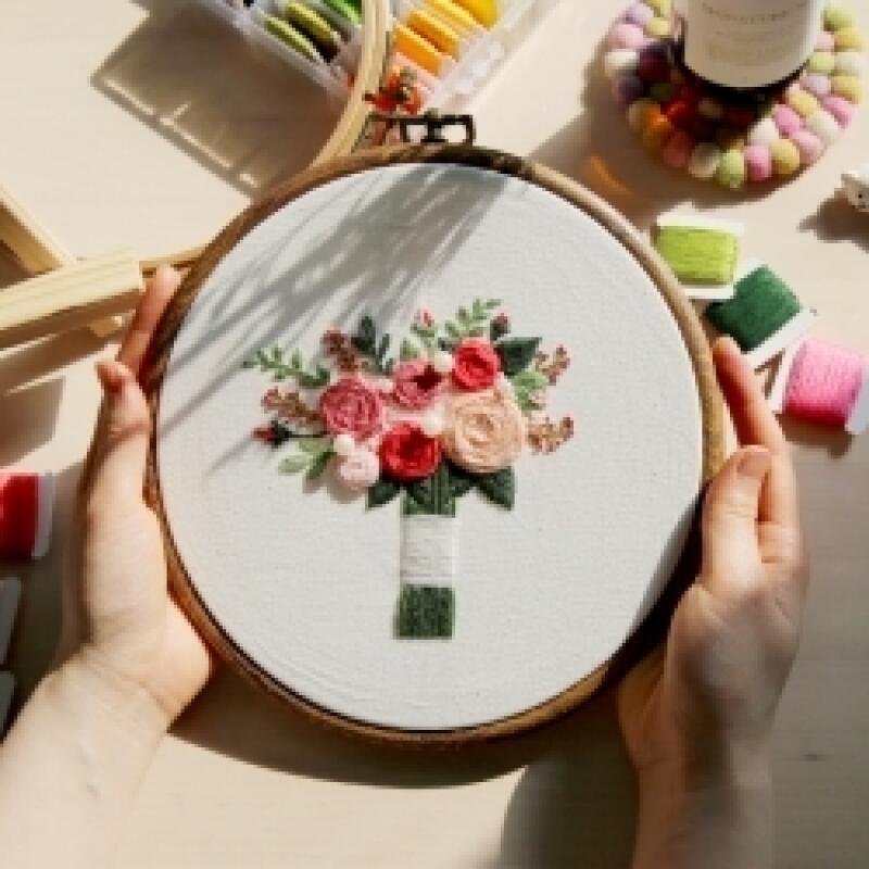 POOM | 프랑스자수 DIY 패키지 러블리 핑크부케