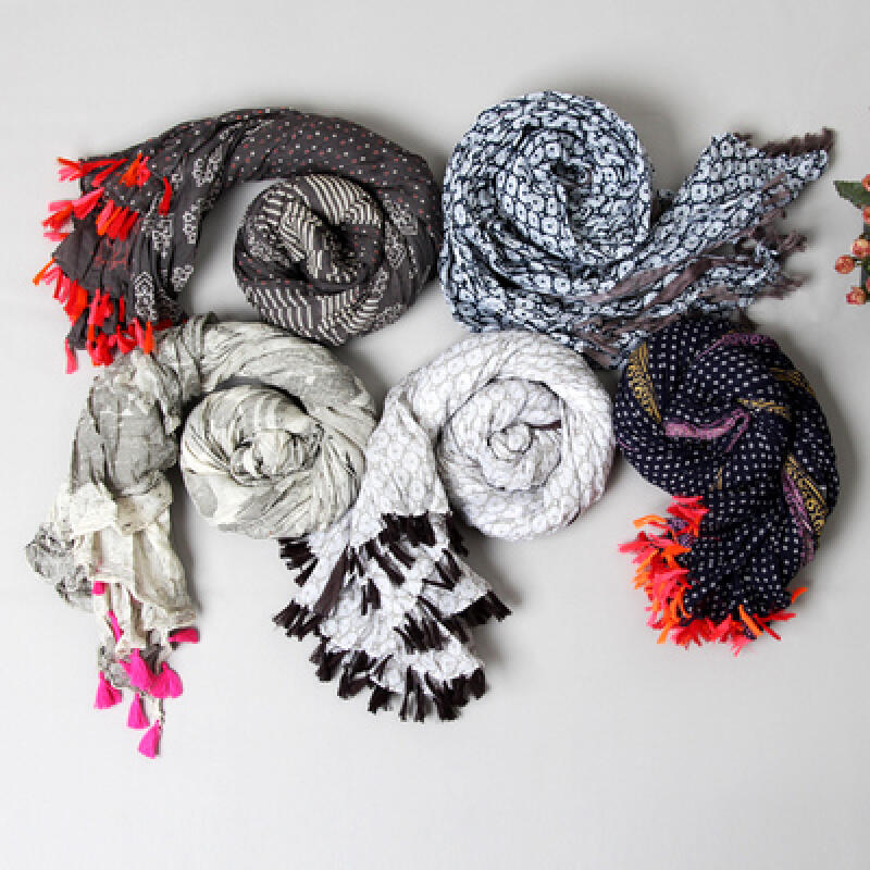 POOM | 쭈글이 스카프 - 보헤미안 면 스카프 S8356