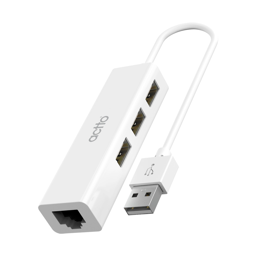 POOM | 엑토 유선 랜카드 랜포트 USB 3포트 멀티허브 HUBL-01